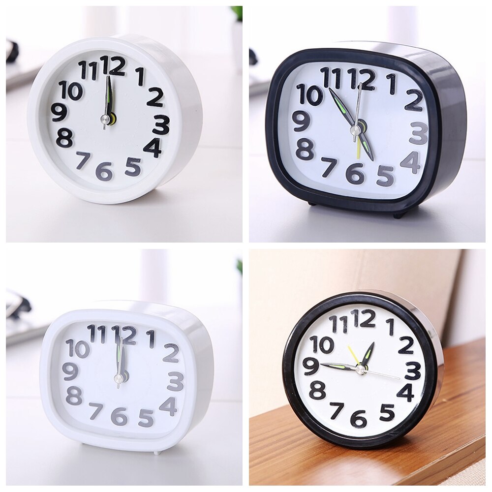 Mini Square Round Small Bed Alarm Clock Compact Tr... – Grandado