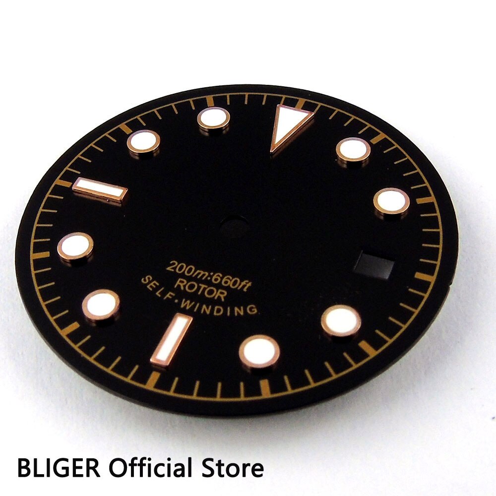 30.4MM Black Sterile Dial White Marks Green Lumino... – Grandado