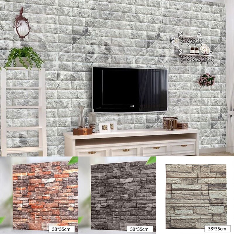10pcs House Decoration 3D Brick Wall Stickers Wall... – Vicedeal