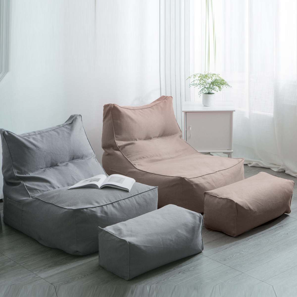 Large Lazy Sofa Set Chair No Filler No Pedal Cotto... – Vicedeal