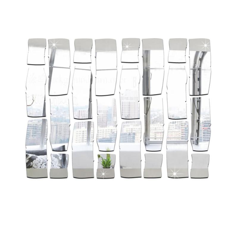 24pcs Mirror Wall Stickers 3D Acrylic Geometric Ca... – Grandado