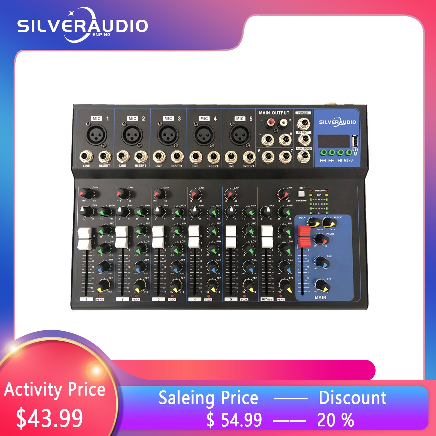 GAX-UF7 stage live studio Karaoke Mini Audio mixer... – Grandado