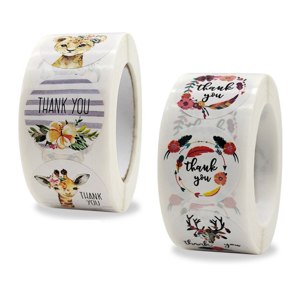 500pcs 6 Styles cute Animals Thank You Stickers fo... – Grandado