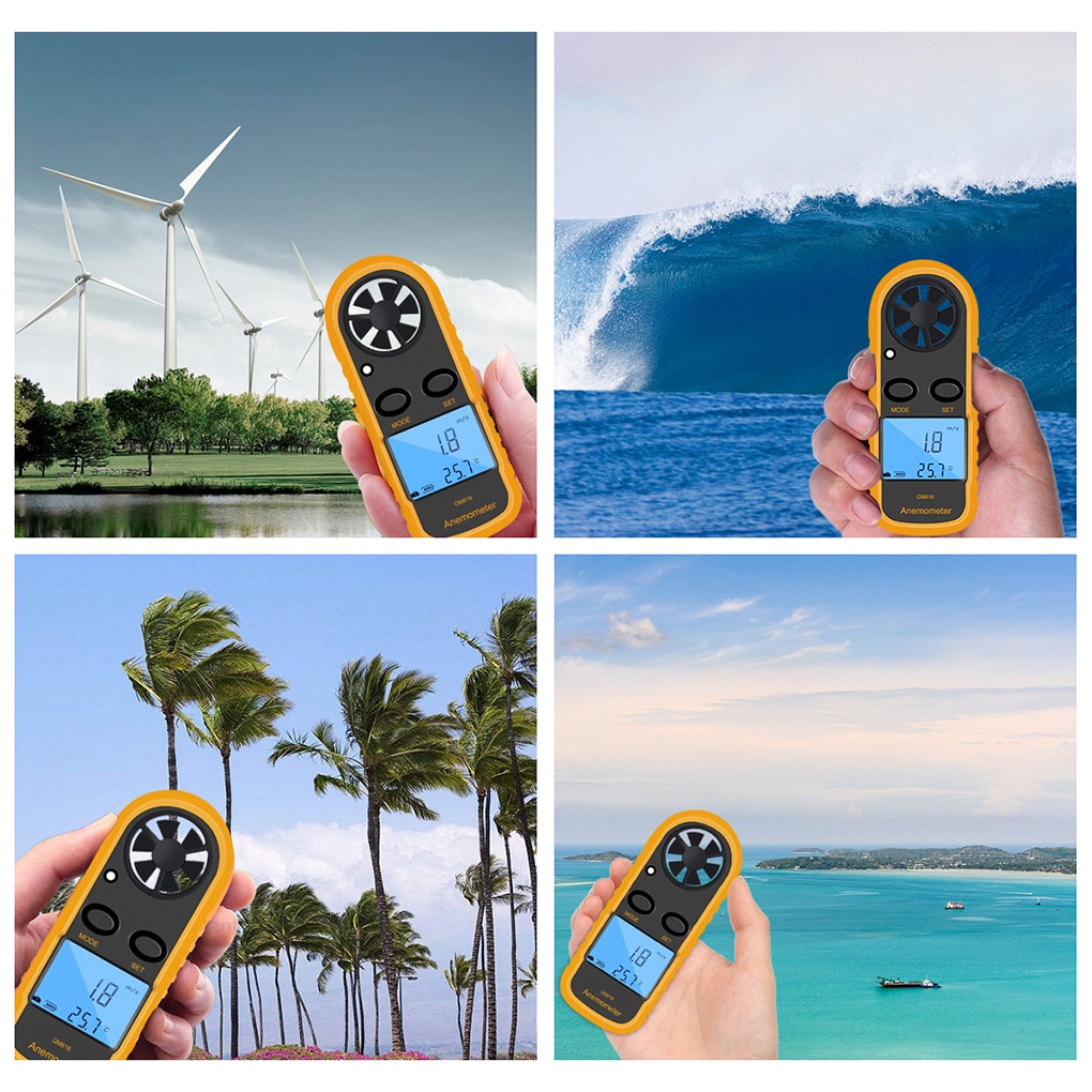GM816 Digitale Mini Anemometer Wind Speed Gauge Me... – Vicedeal