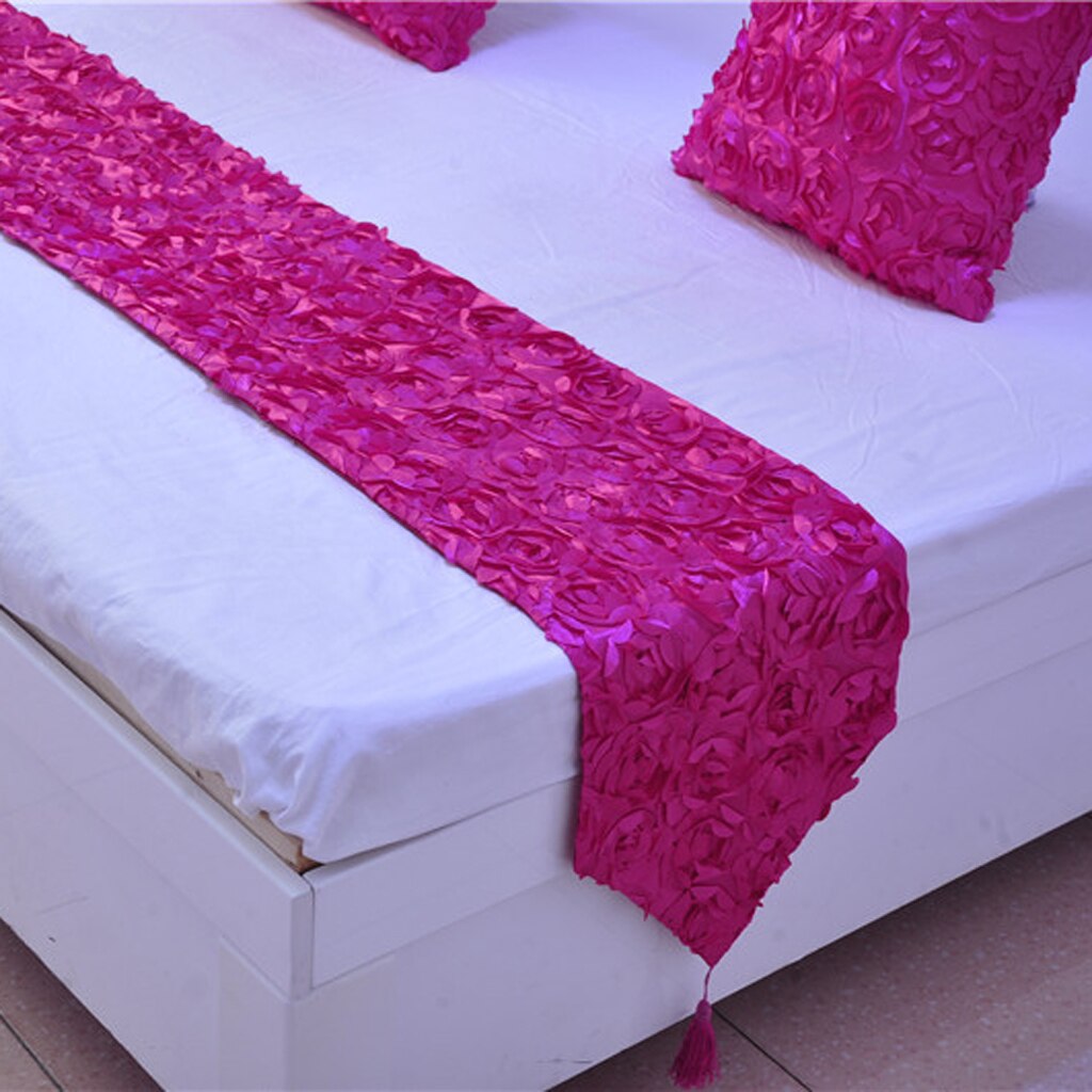 Romantic Rose Bed Runner Home Hotel Bed Scarf Deco... – Grandado
