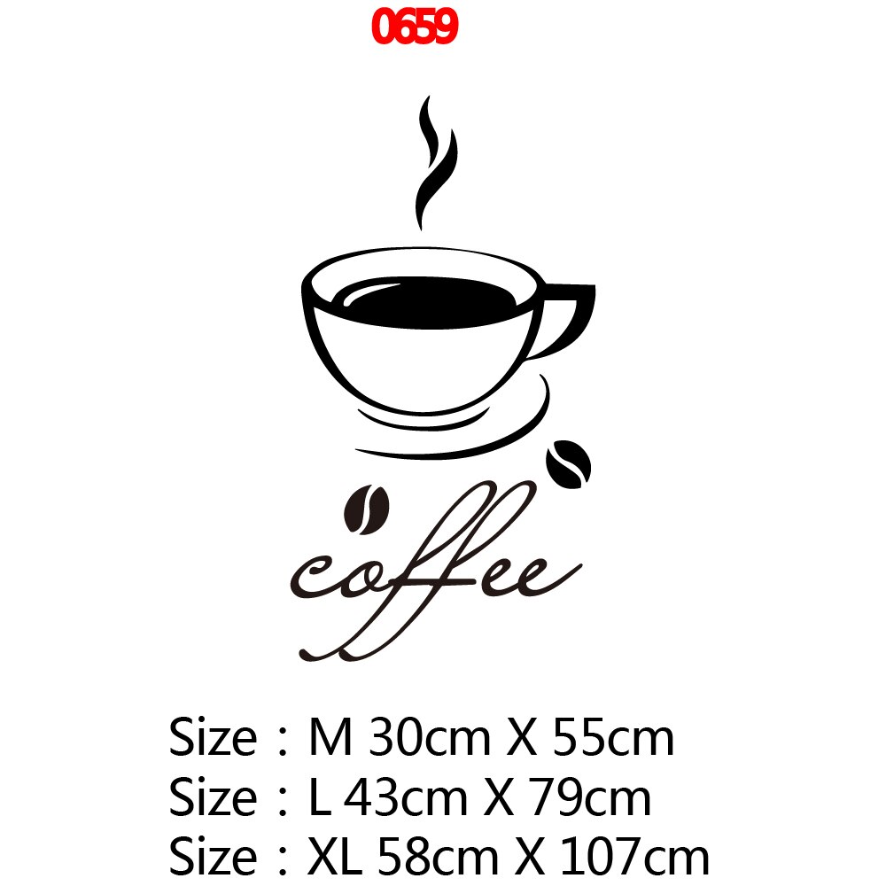 Large Size Coffee Vinyls Wall Stickers Coffee Shop... – Grandado