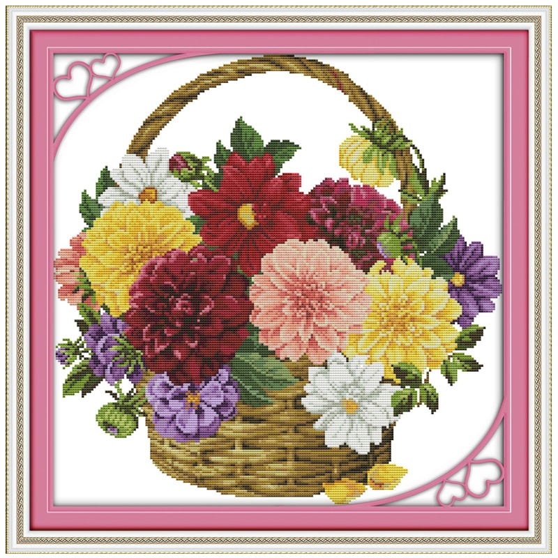 Colorful chrysanthemum Counted Cross Stitch 11CT 1... – Grandado