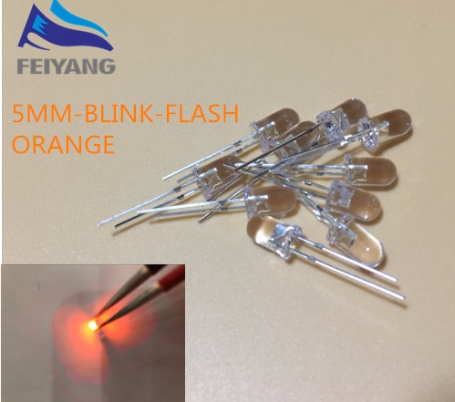100pcs 5mm Orange Flash Flashing Blink Amber Water... – Grandado