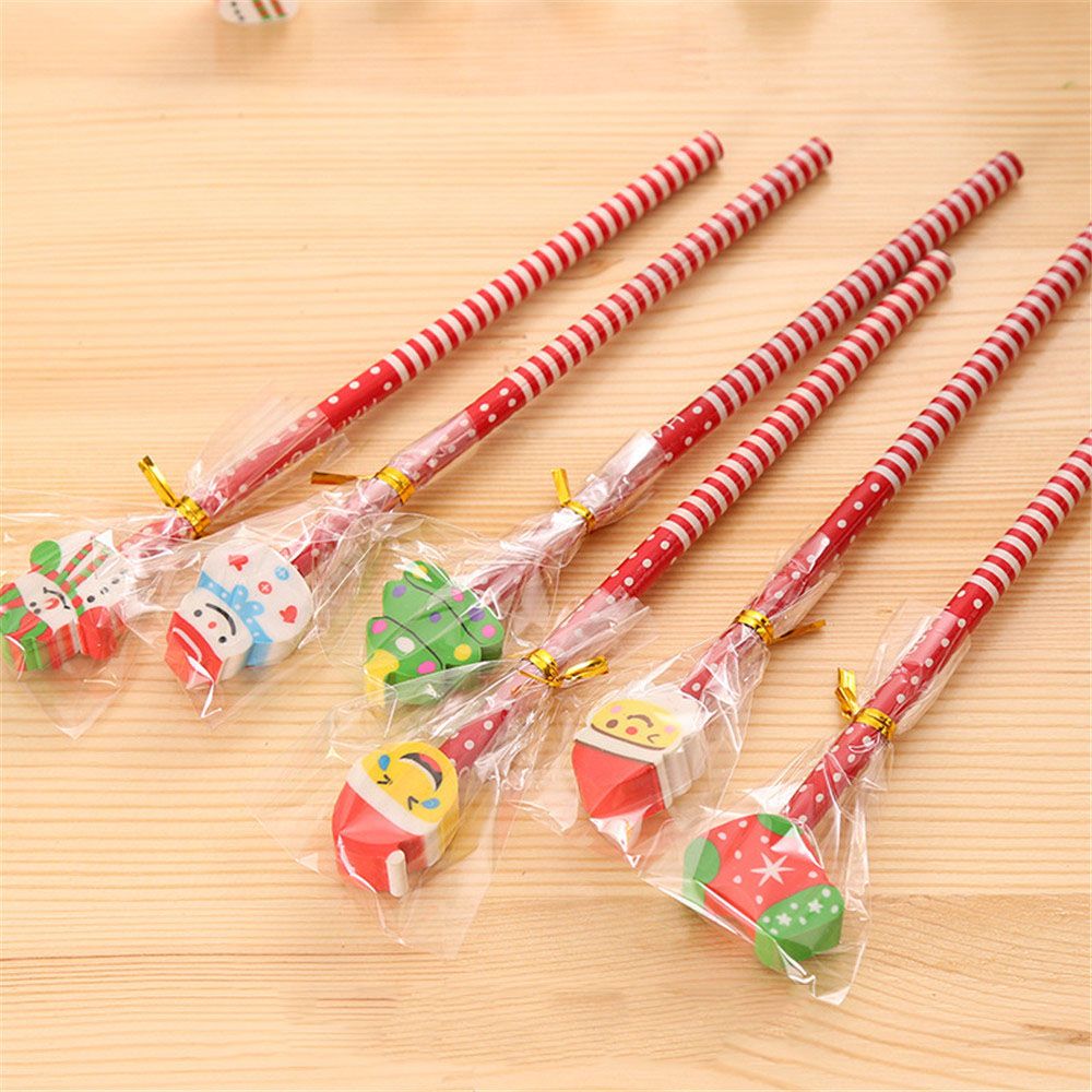 4pcs Cute Christmas Pencils with Erasers HB Lead W... – Grandado
