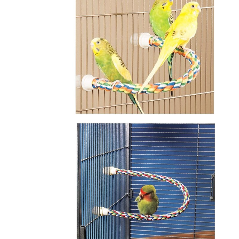 Parrot Bird Standing Toys Cotton Rope Colorful Toy... – Vicedeal