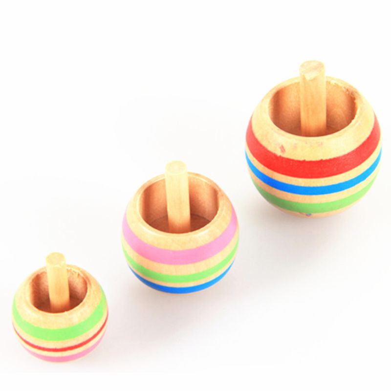 3 PCS/Set Wood Spinning Top Flip Over Top Magic To... – Grandado