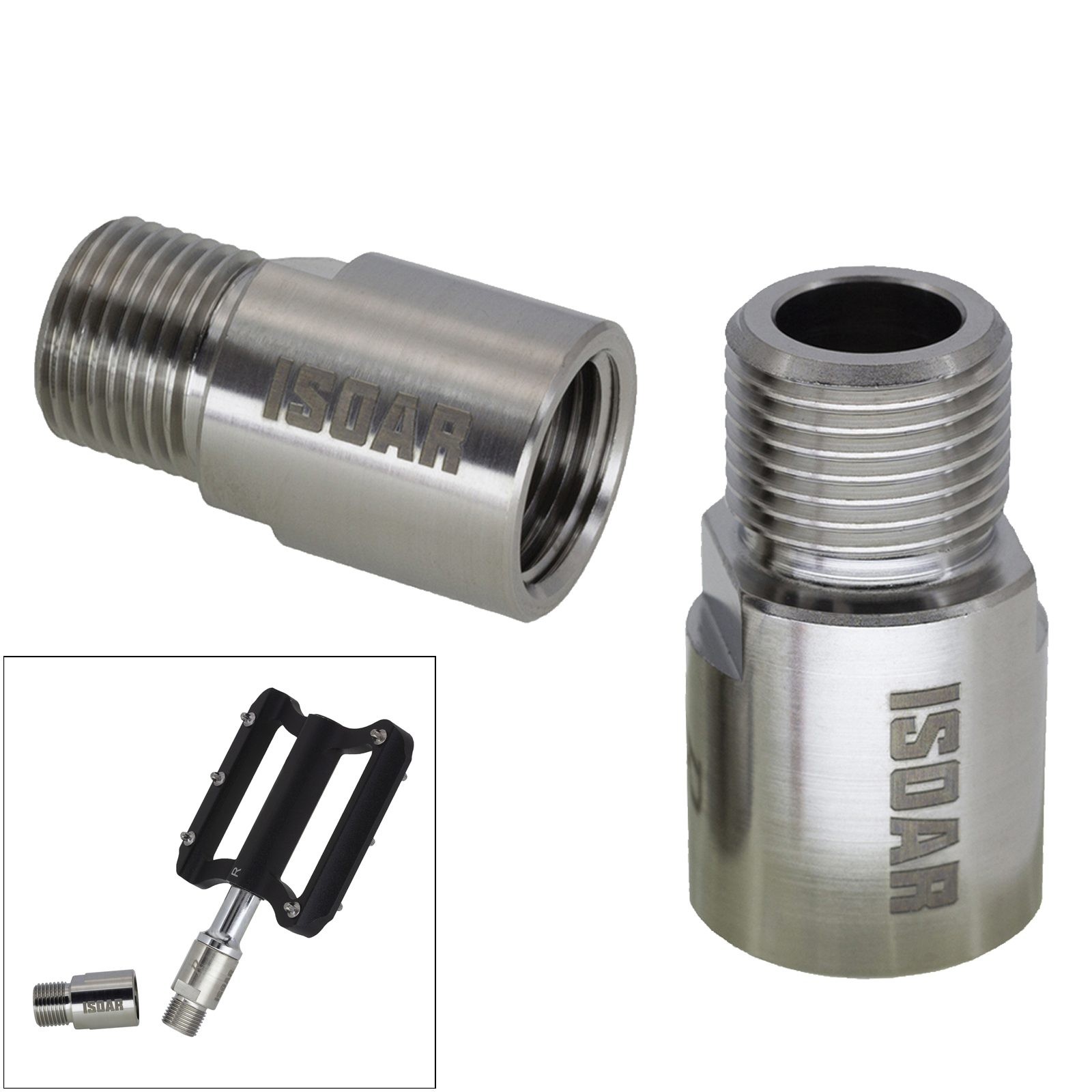 2Stck Stahl Fahrrad Pedal Verlängerung Adapter Bau... – Grandado