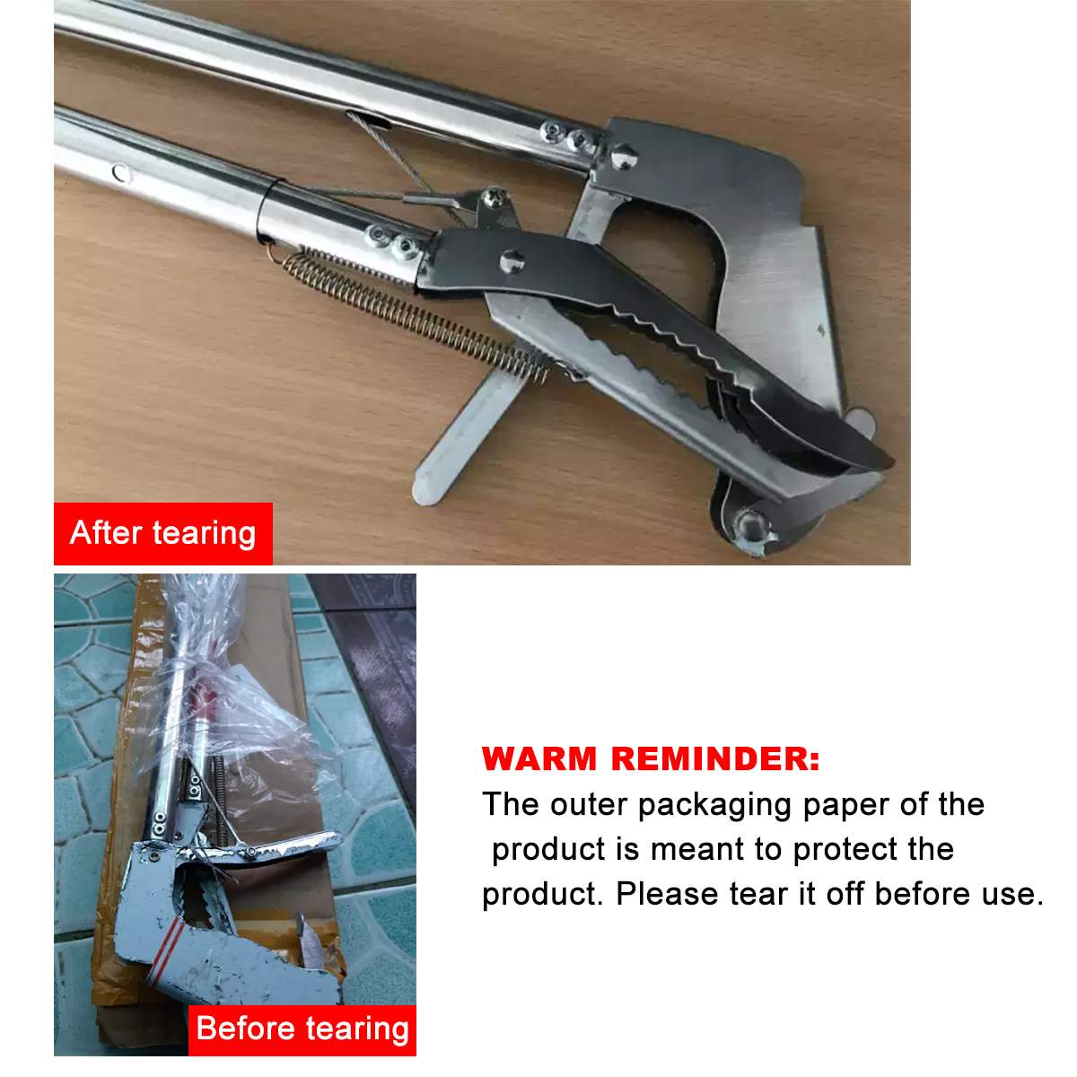 120cm/150cm Foldable Snake Tongs Stick Reptile Cat... – Grandado