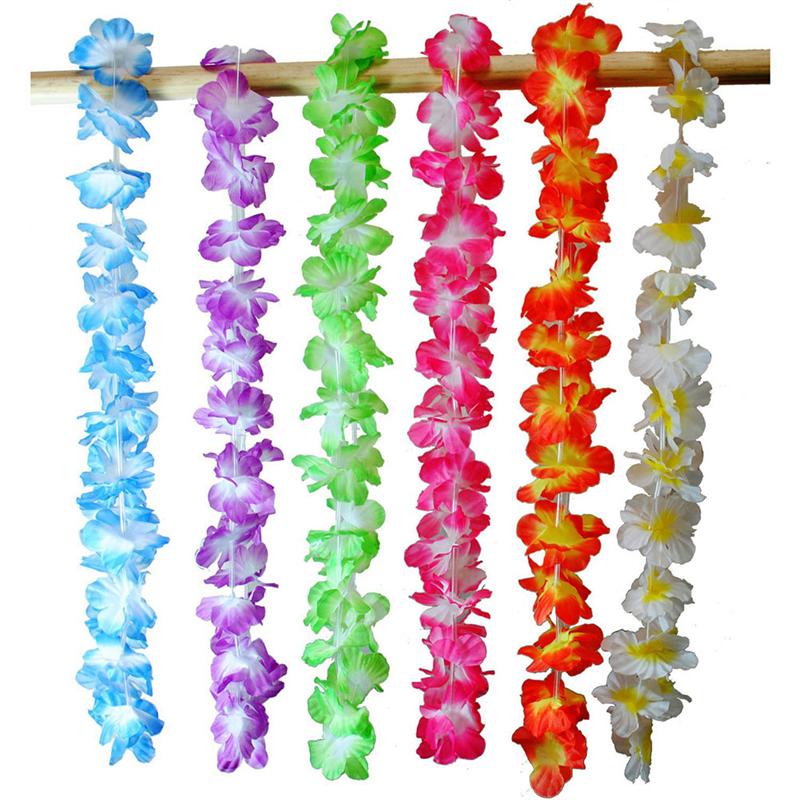 36Pcs Hawaiian Garland Colorful Artificial Flowers... – Grandado