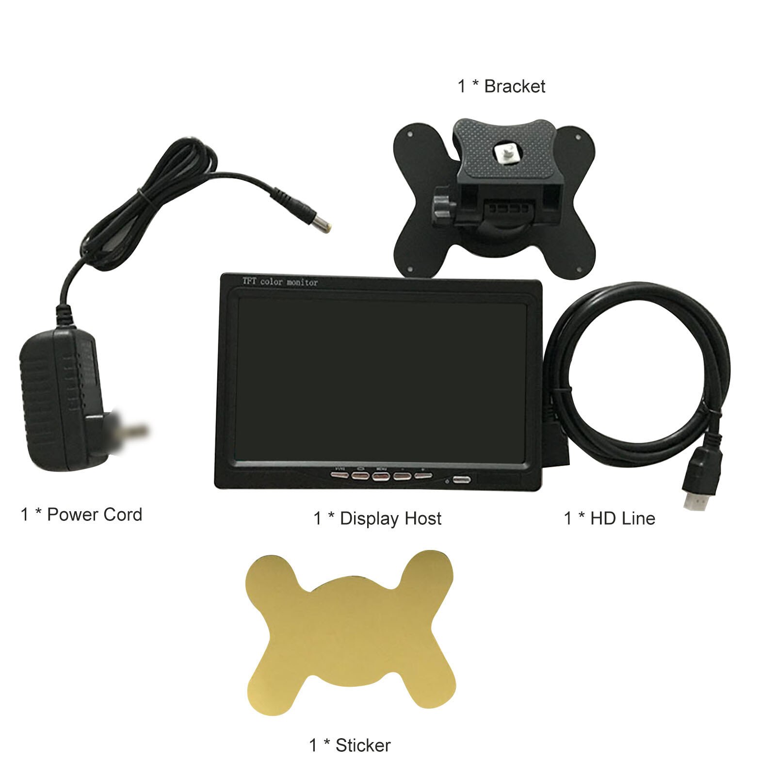 7 Inch Hd Tft Lcd Monitor Hd Av Vga-ingang Ingebou... – Grandado