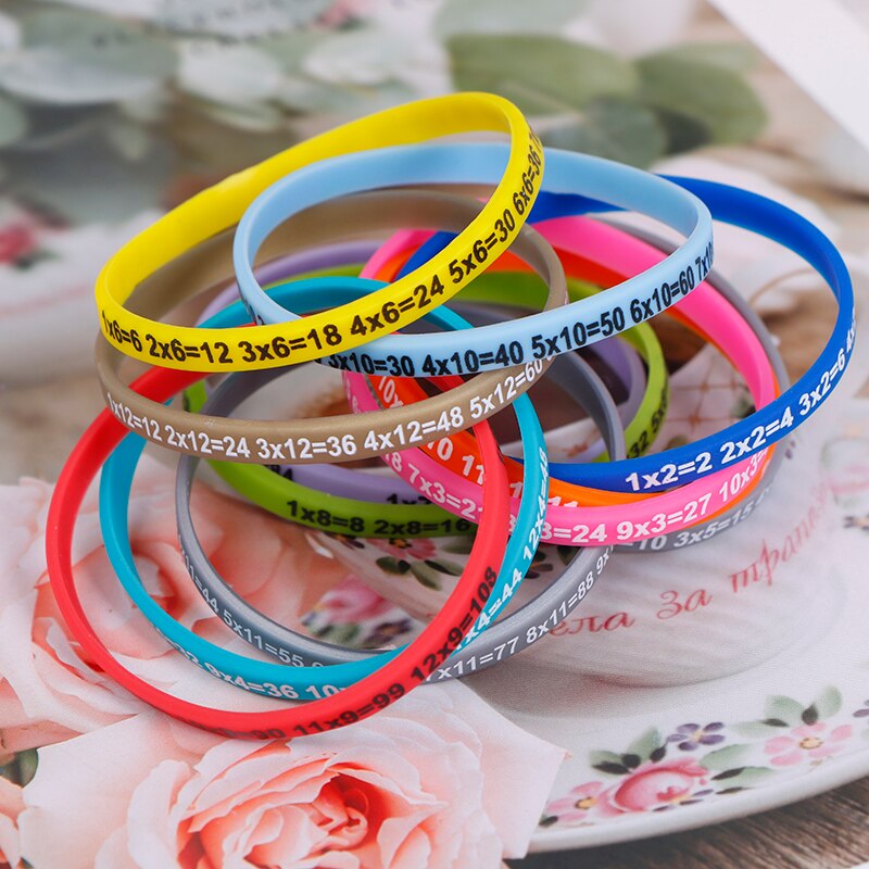 12Pcs/Set Multiplication Tables Silicone Bracelet ... – Vicedeal