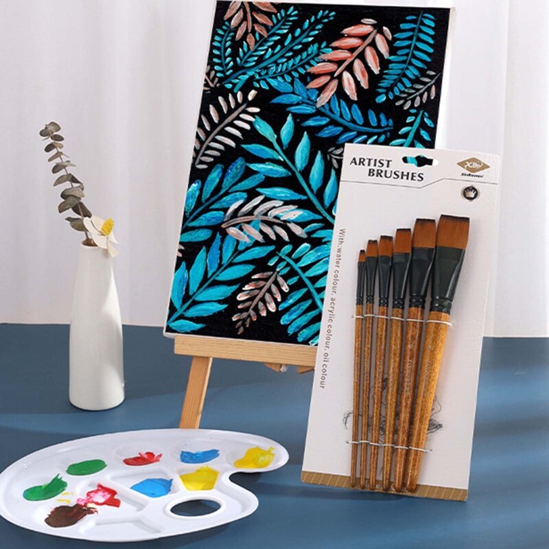 6 Kit Acryl Schilderij Borstels Kit Kunstenaar Pen... – Vicedeal