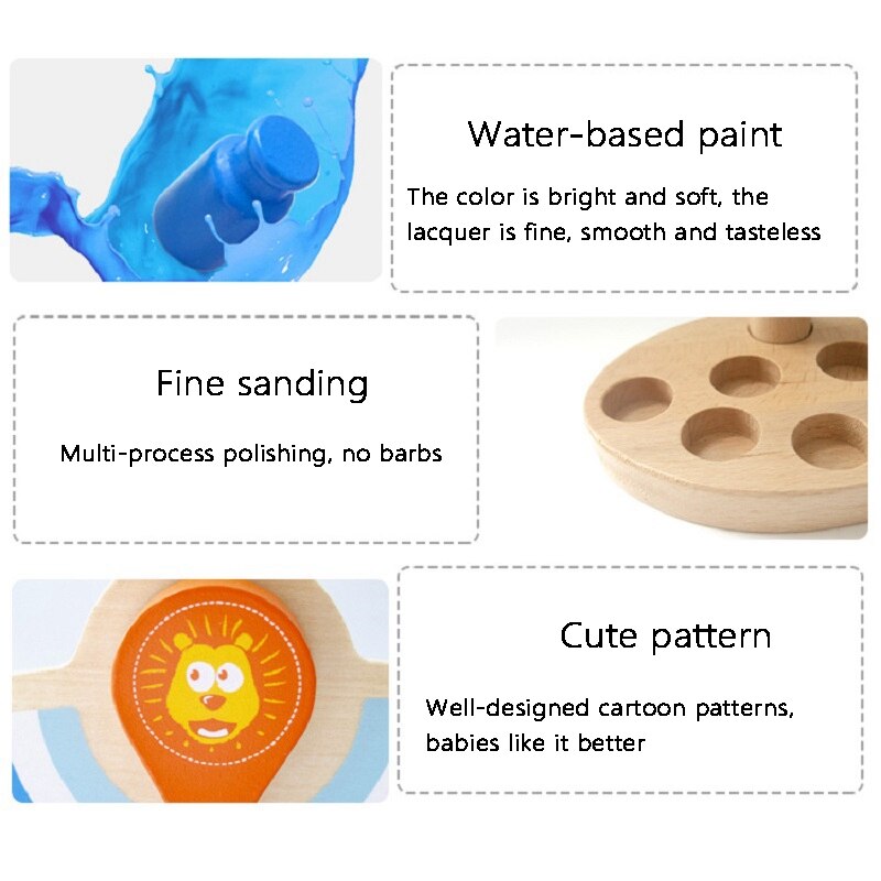 Cartoon Wooden Lion Balance Scale Weigh Libra Pend... – Grandado