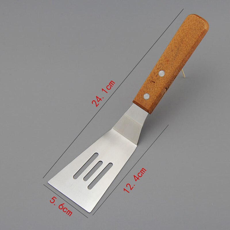Rostfritt stål biff spade med trähandtag för grill... – Vicedeal