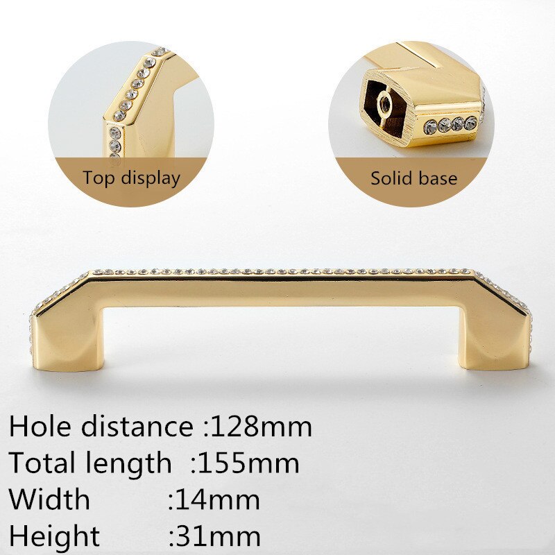 European Luxury Diamond Crystal Handle Bright Gold... – Vicedeal