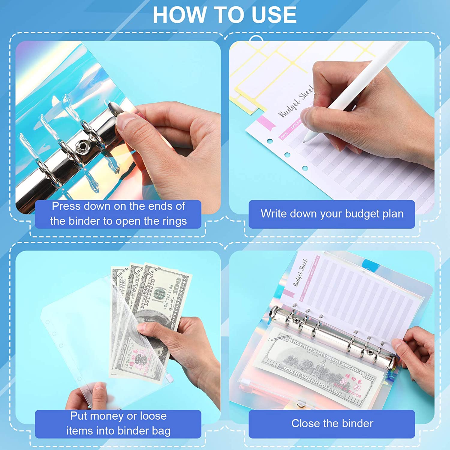 27 Pieces 6-Ring Binder Cover A6 Binder Cover 12 P... – Grandado