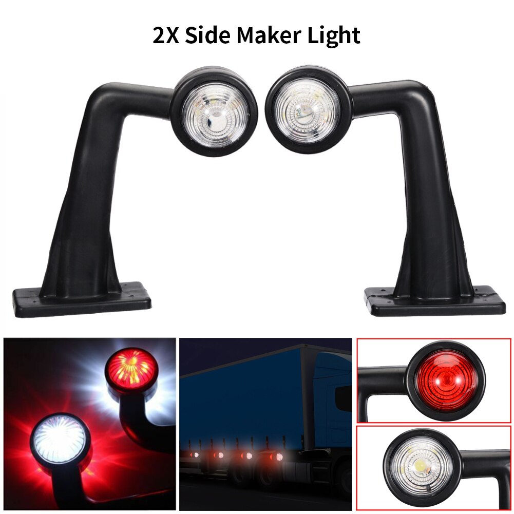 2 stk 6 led bil lastbil trailer side markør lys do... – Grandado