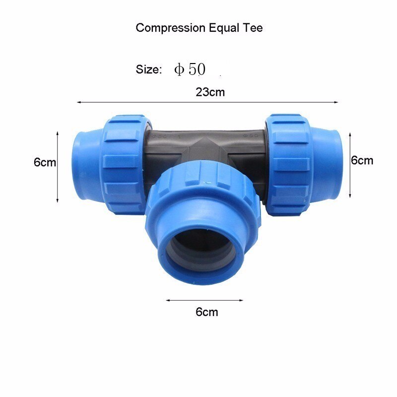 1pc HDPE Compression Equal Tee Plastic Irrigation ... – Grandado