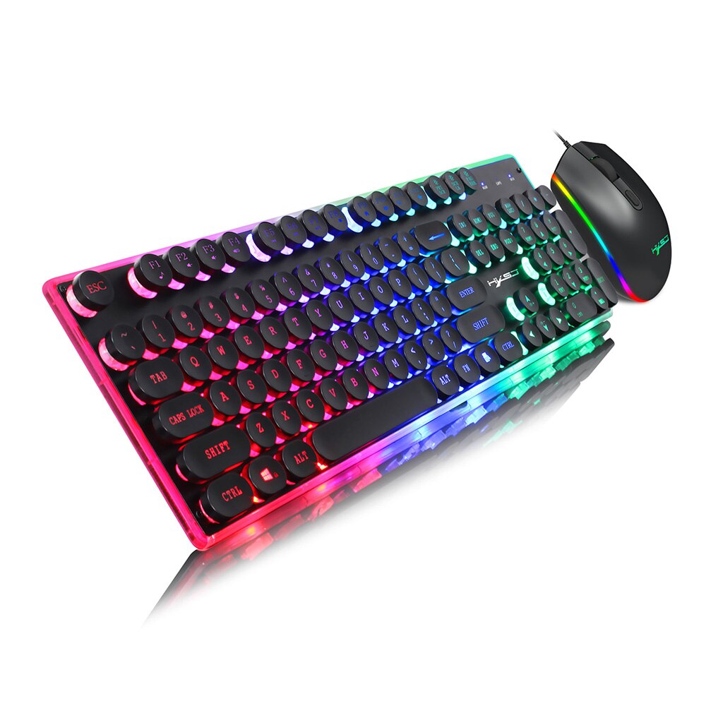 HXSJ V300Y Colorful Backlight Gaming Keyboard Mous... – Grandado