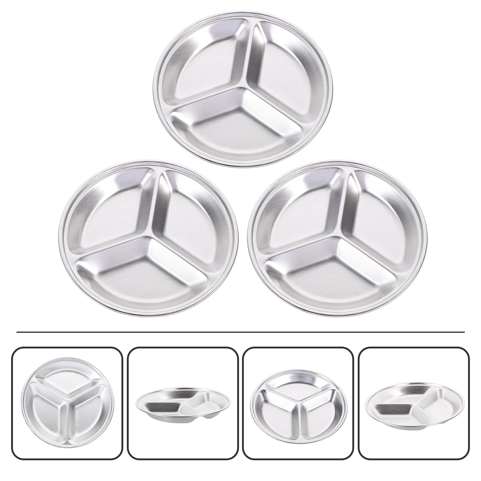 3Pcs Stainless Steel Dipping Dishes Three-compartm... – Vicedeal