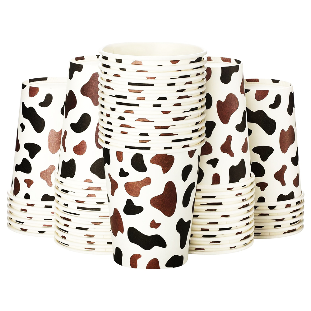 10/20 Pieces Cow Cup Disposable Paper Cups Western... – Grandado