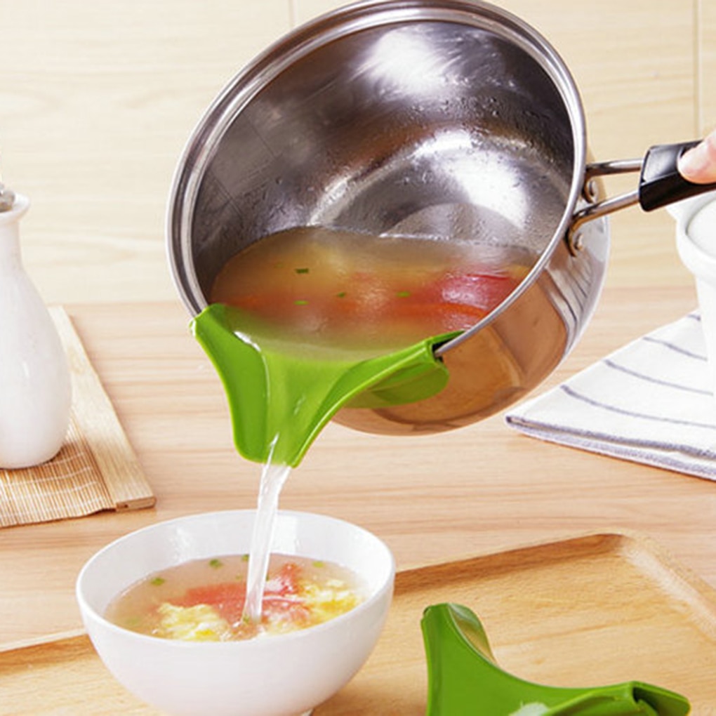 Anti-spill Silicone Slip On Pour Soup Spout Funnel... – Vicedeal