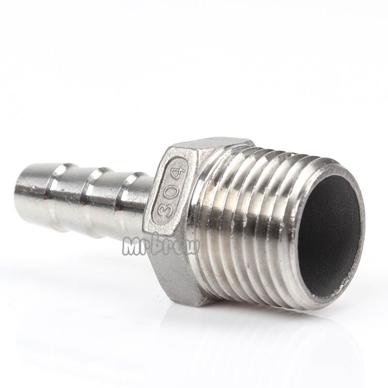 Homebrew 304 Edelstahl 1/2 "MPT Hexagon Schlauch Widerhaken 8mm 10mm ...