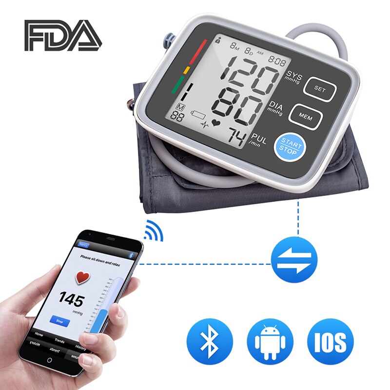 Bluetooth Sphygmomanometer Automatic Blood Pressur... – Grandado