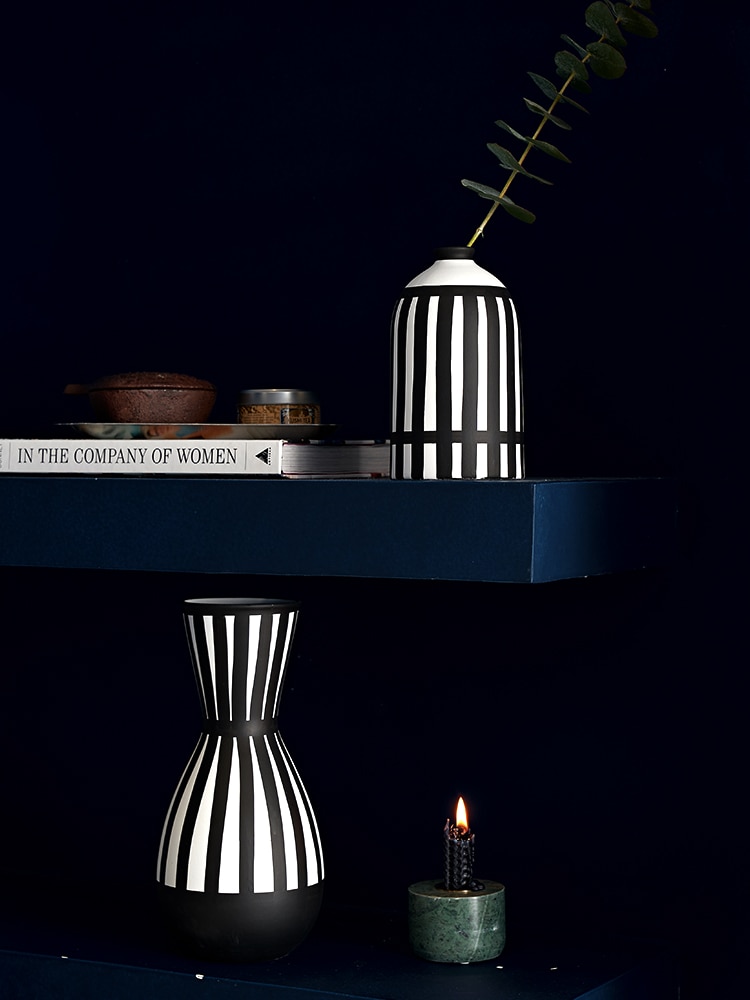 Hand Painted Striped Vase Earthenware Vase Home Tr... – Grandado