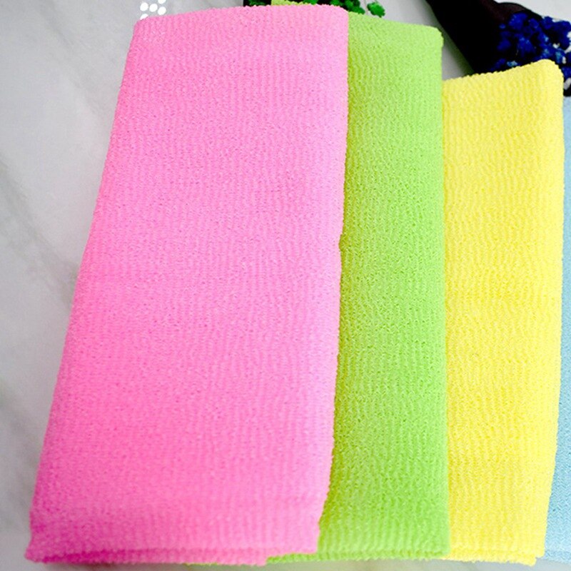 Nylon Solid Color Bath Towel Pull Back Towel Exfol... – Grandado