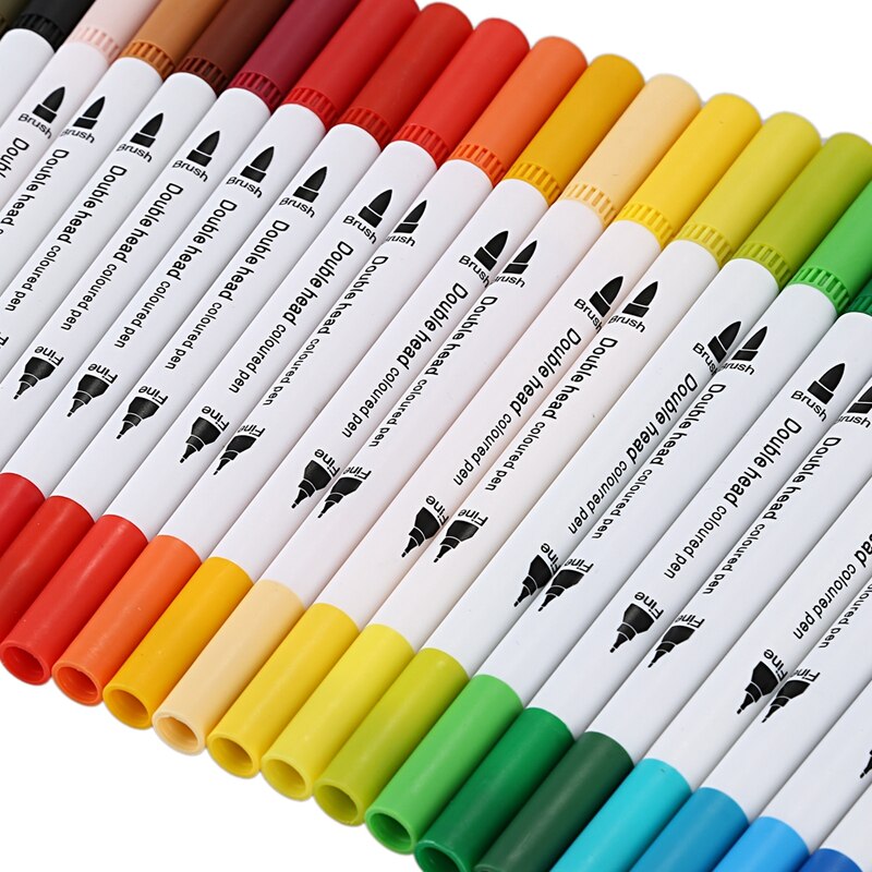 Dual Tip Borstel Pennen Art Markers Borstel Fijne ... – Grandado