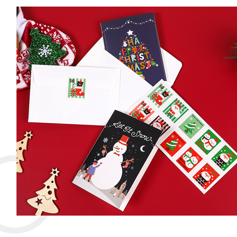 Christmas Cards 8pcs Merry Christmas Cards with En... – Grandado