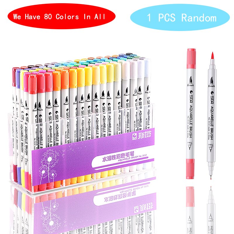 80 Colors Single Art Markers Brush Pen Sketch Alco... – Grandado