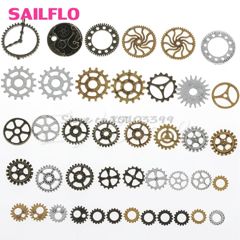 42Pcs/Pack Mix Alloy Mechanical Steampunk Cogs & G... – Vicedeal
