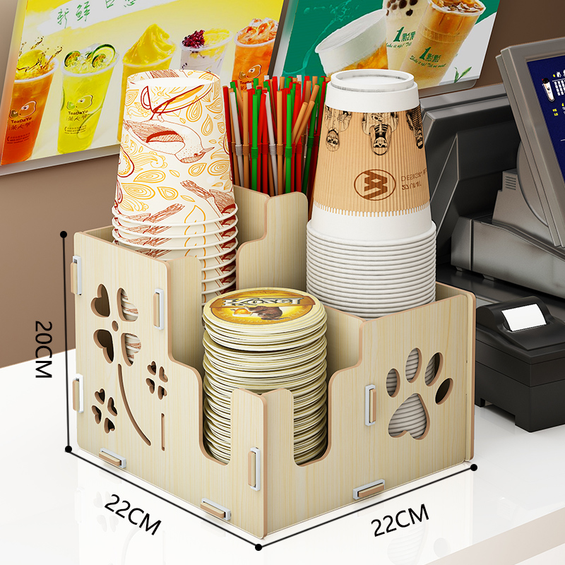 Disposable Paper Cup Storage Shelf Tea Shop Take C... – Grandado
