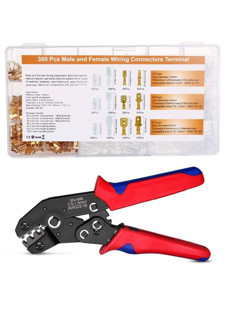 sn-48b crimping tool 600 pcs 4.8/6.3 plug terminal... – Grandado