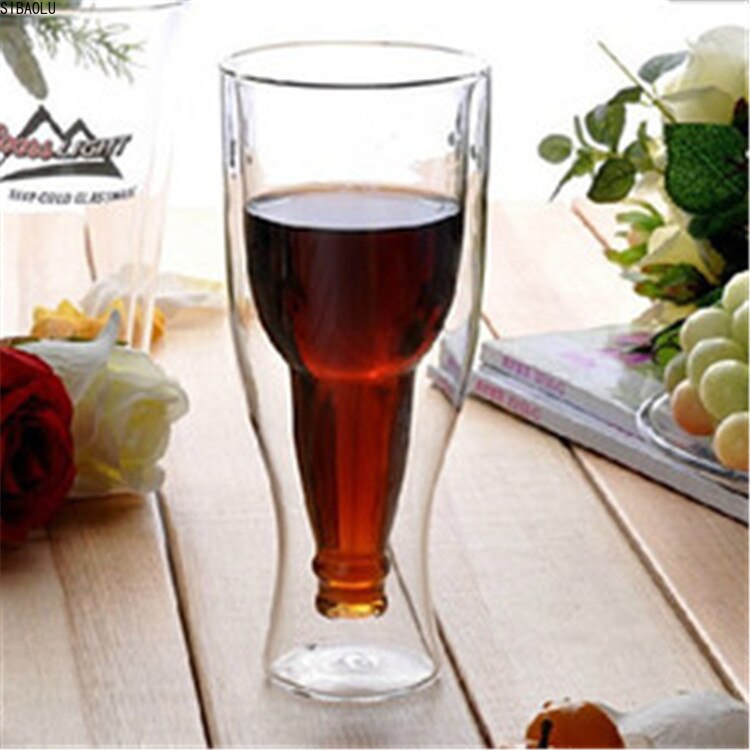 Double Inverted Beer Bottle Beer Glass Double Glas... – Vicedeal