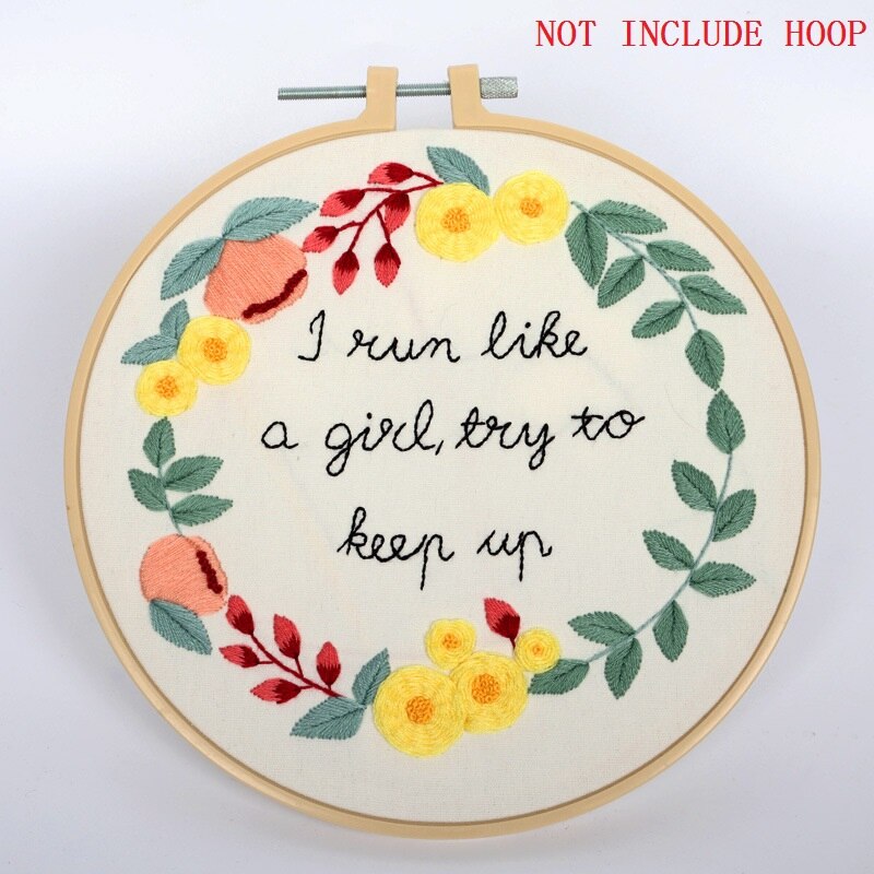 Simple Embroidery Kit Flowers Pattern DIY Handmade... – Vicedeal