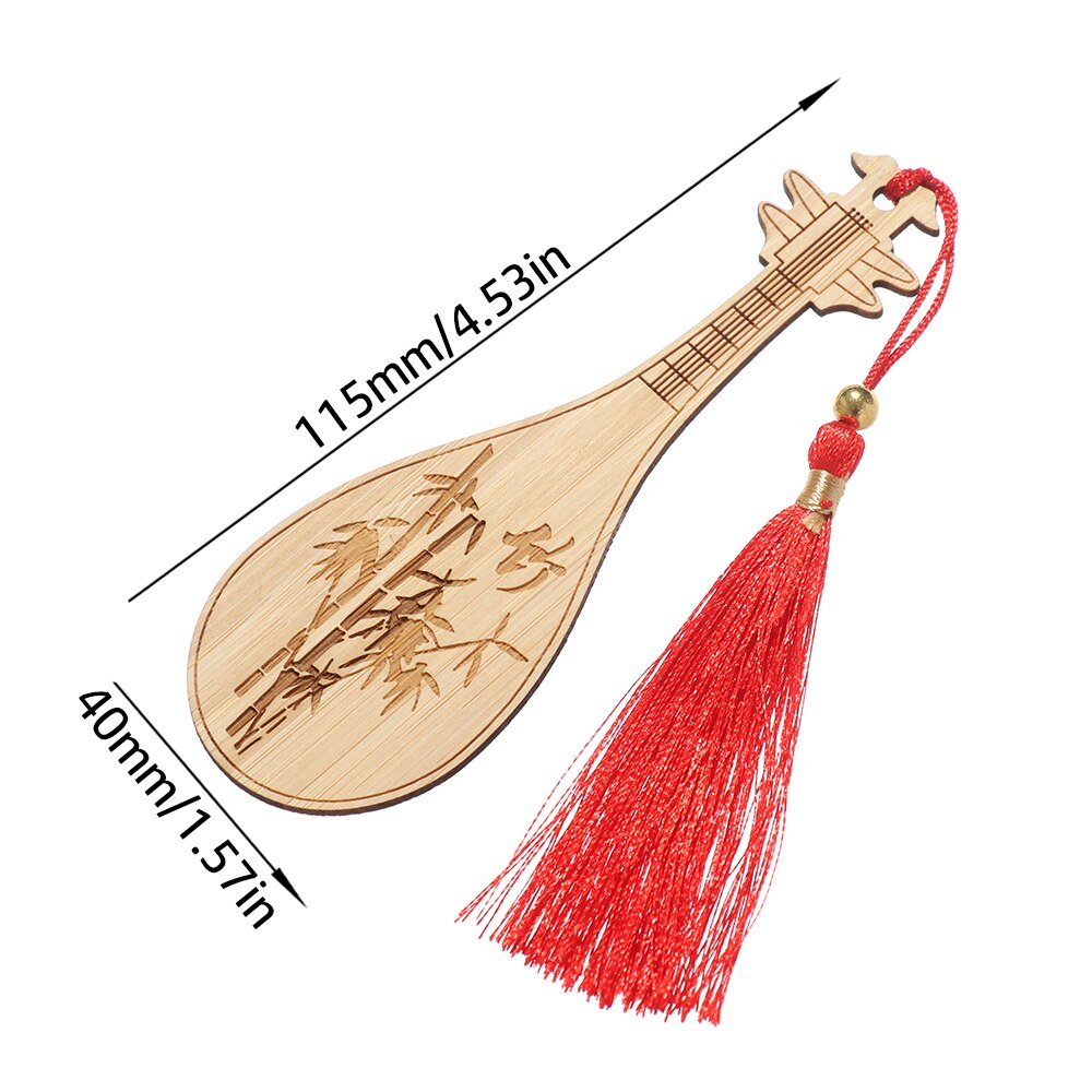 Retro Chinese Lute Vorm Bladwijzers Lute Pruim Orc... – Grandado