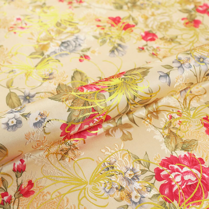 Satin flower fabric brocade garment fabrics DIY pa... – Grandado