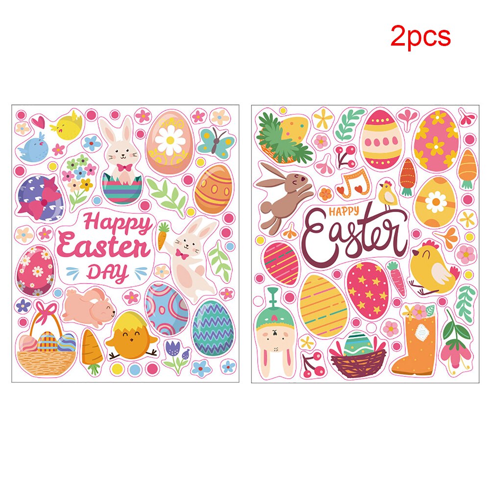 2 Sheet Easter Bunny Window Cling Stickers Easter ... – Vicedeal