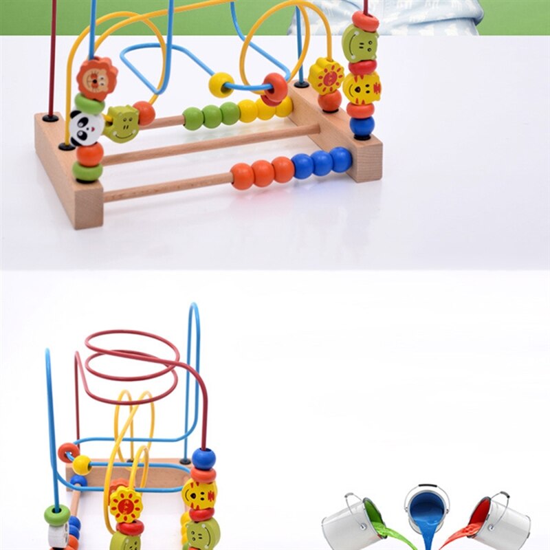 Baby Wooden Toys Math Counting Circles Bead Abacus... – Grandado