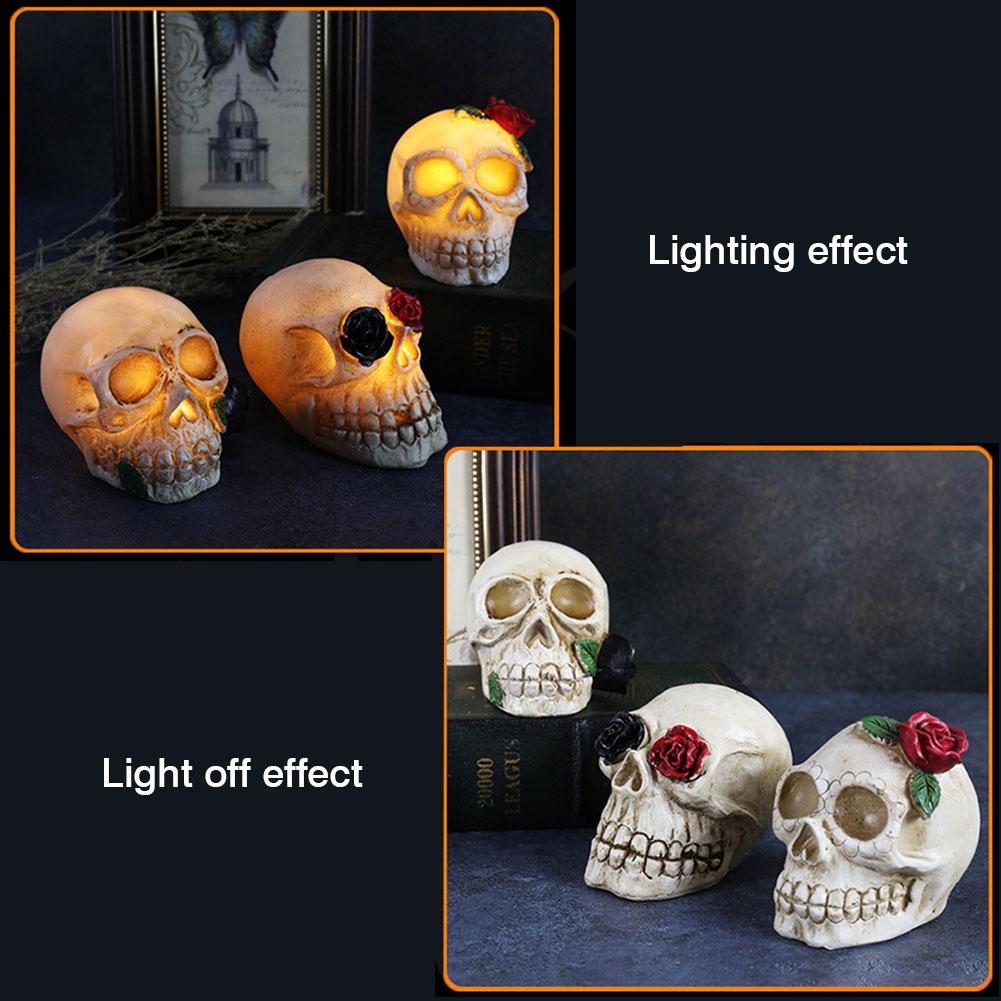 LED Glowing Skull Night Light Lamp Halloween Decor... – Grandado