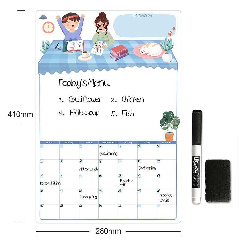 Magnetic planner Magnetic board for the refrigerat... – Vicedeal