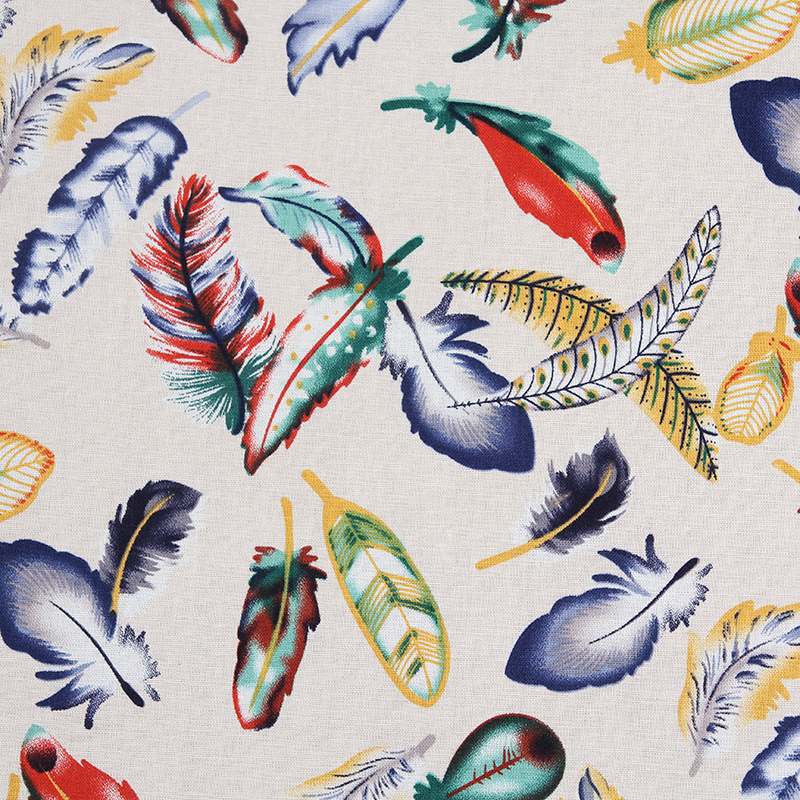 Feather pattern fabric Retro style fabric Calico P... – Grandado